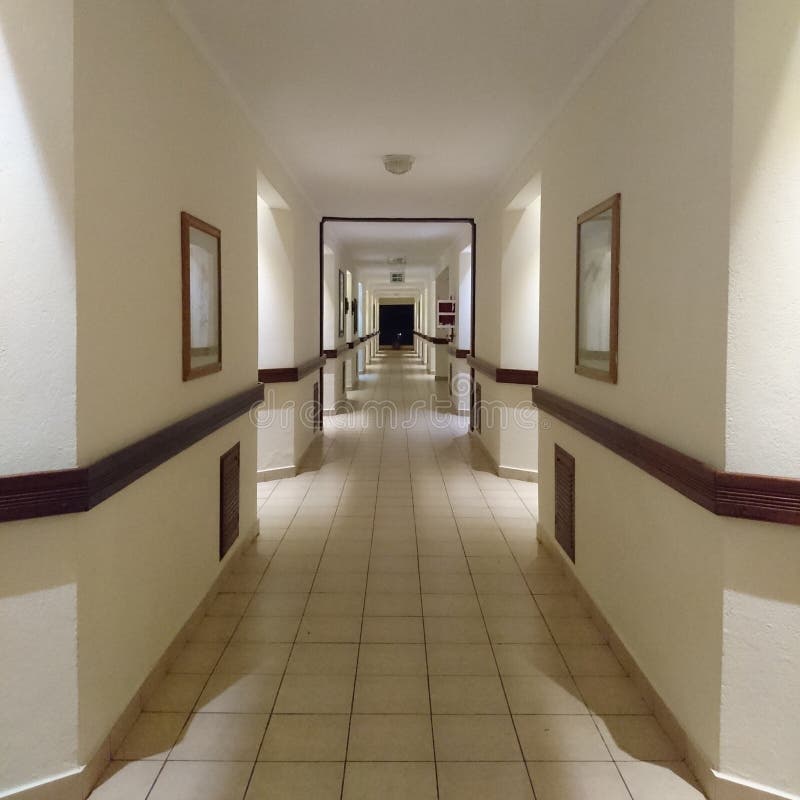 Hallway Showing Rooms in a Building Stock Photo - Image of kenya, cover ...