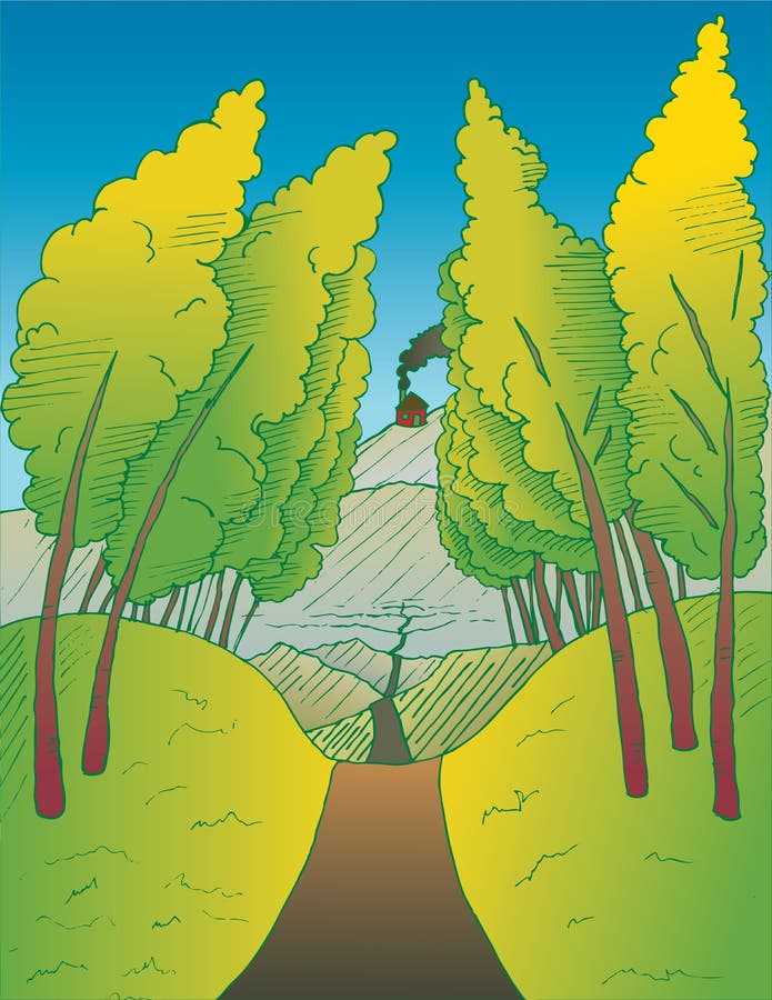 Long Path Home stock illustration. Illustration of path - 5220514