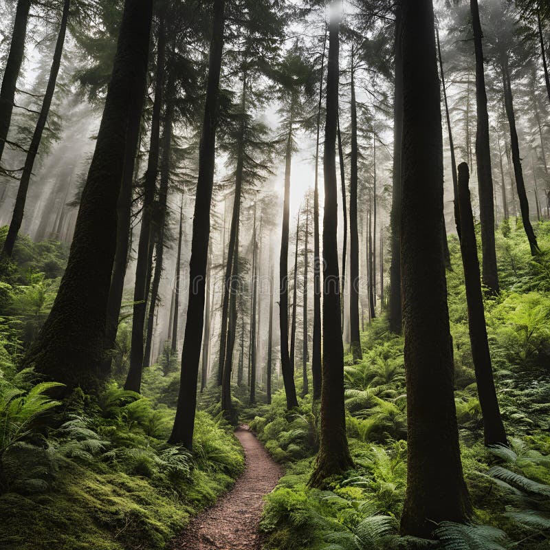 A long path in a wood stock photo. Image of wood, tree - 325060378