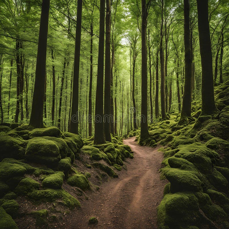 A long path in a wood stock image. Image of black, moon - 325060381