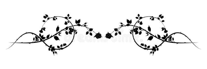 Long Pattern Roses Weaving Plant Element. Vector Stock Illustration ...
