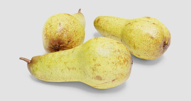 Three Long Pear Isolated On White Background Stock Photo - Image of ...
