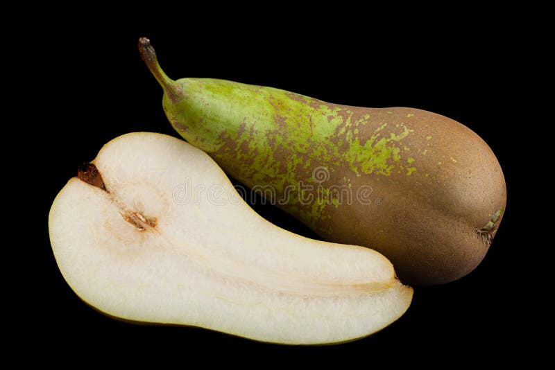Long pear fruit on black stock image. Image of healthy - 106019459