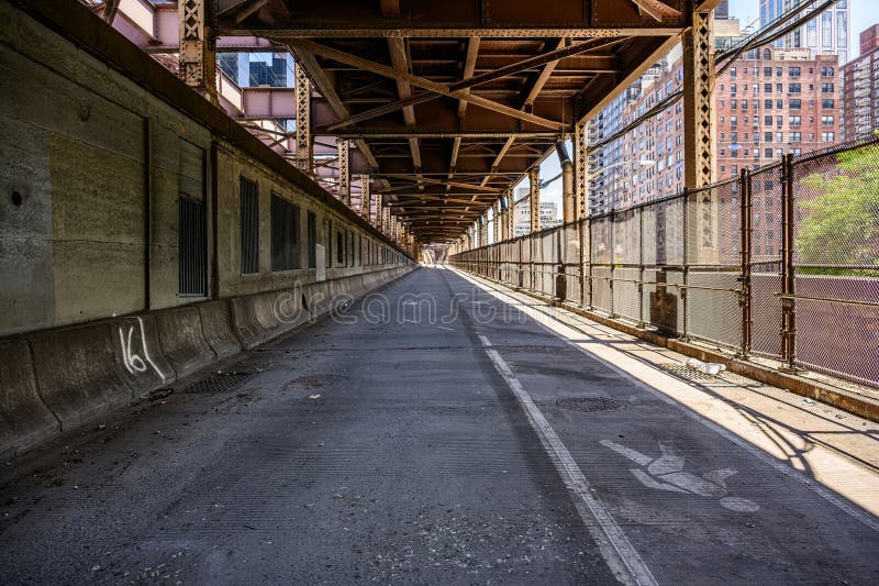 Urban Pedestrian Pathway Under Bridge Stock Photo - Image of cityscape ...