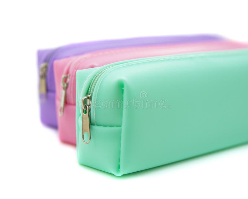 Long Pencil Pen Case Container Isolated on the White Background Stock ...