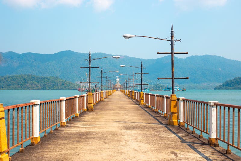 Long pier on the sea stock photo. Image of peace, outdoor - 171469816