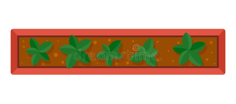 Long Plant Pot Icon, Flat Style Stock Vector - Illustration of ...