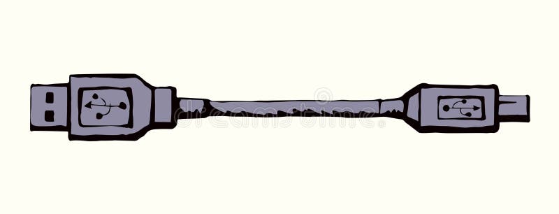 Cord for Charging the Phone. Vector Drawing Stock Illustration ...
