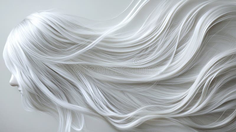 Long Platinum Extensions Flowing in Parallel Lines, Icy Clean ...