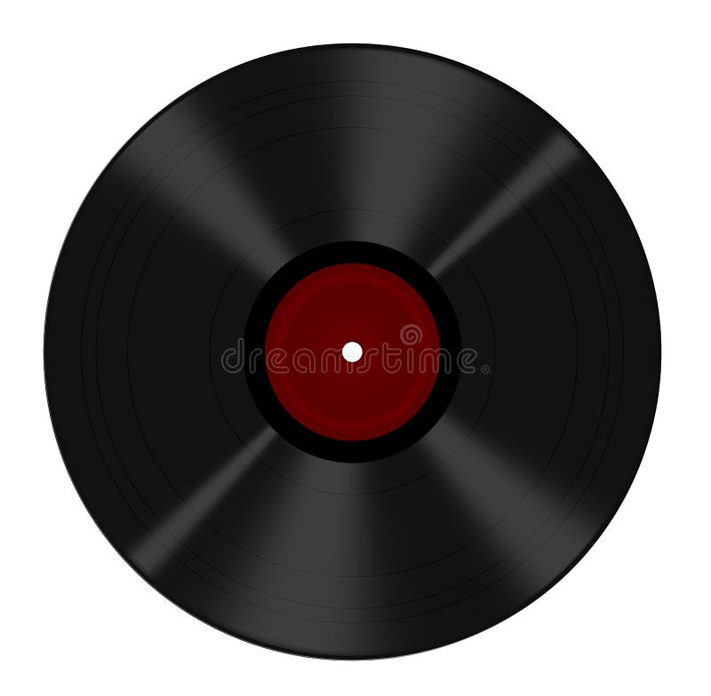Long Play Vinyl Record Isolated - Red Blank Label Stock Image - Image ...