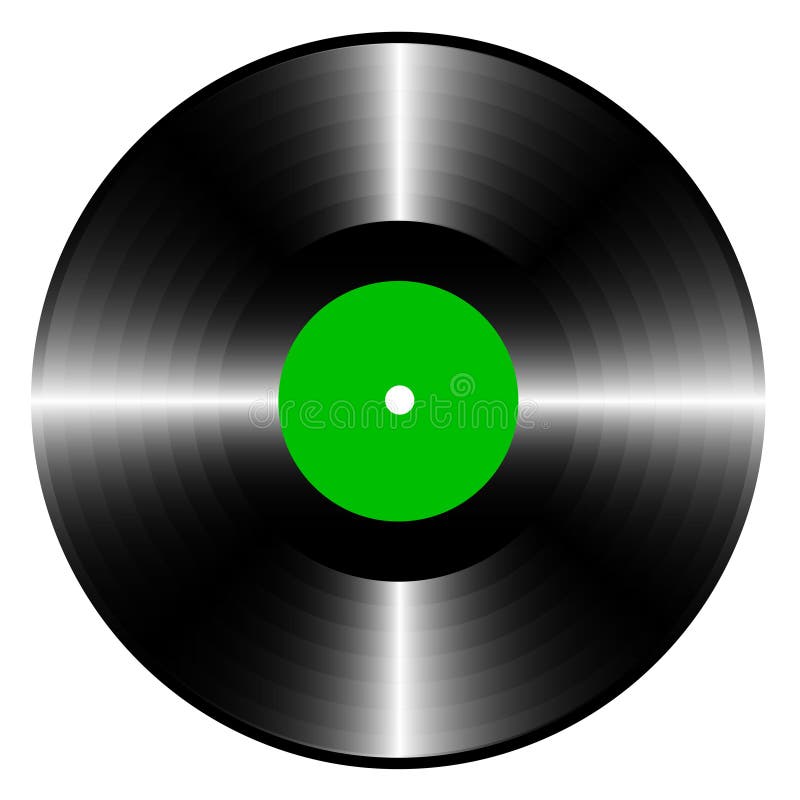Long-playing Vinyl Record with Green Label Stock Vector - Illustration ...