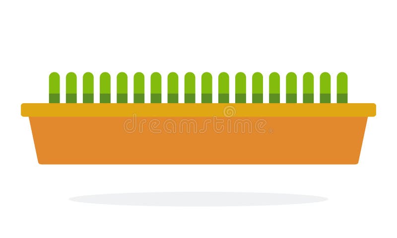 Long Pot for Flowers Vector Flat Isolated Stock Vector - Illustration ...