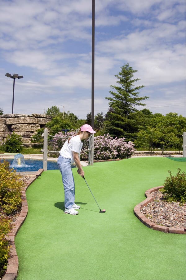 Long Putt on Mini Golf Course Stock Image - Image of hole, golfing: 9167727