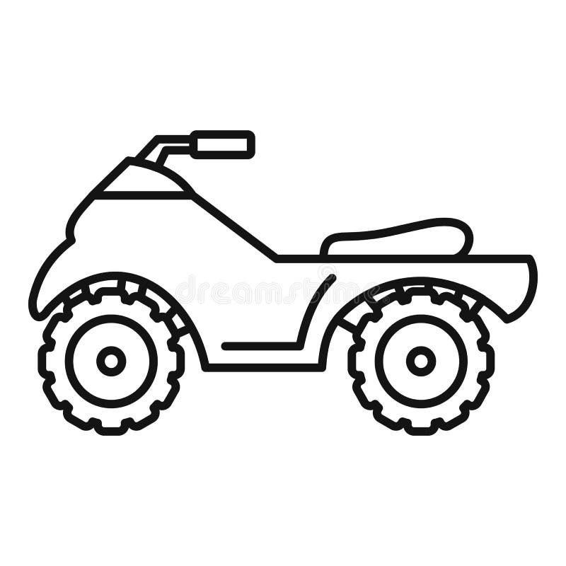 Long Quad Bike Icon, Outline Style Stock Vector - Illustration of quad ...