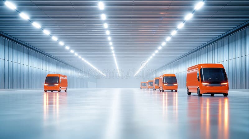 Long Queue of Buses Awaiting Passengers at a Transportation Hub ...