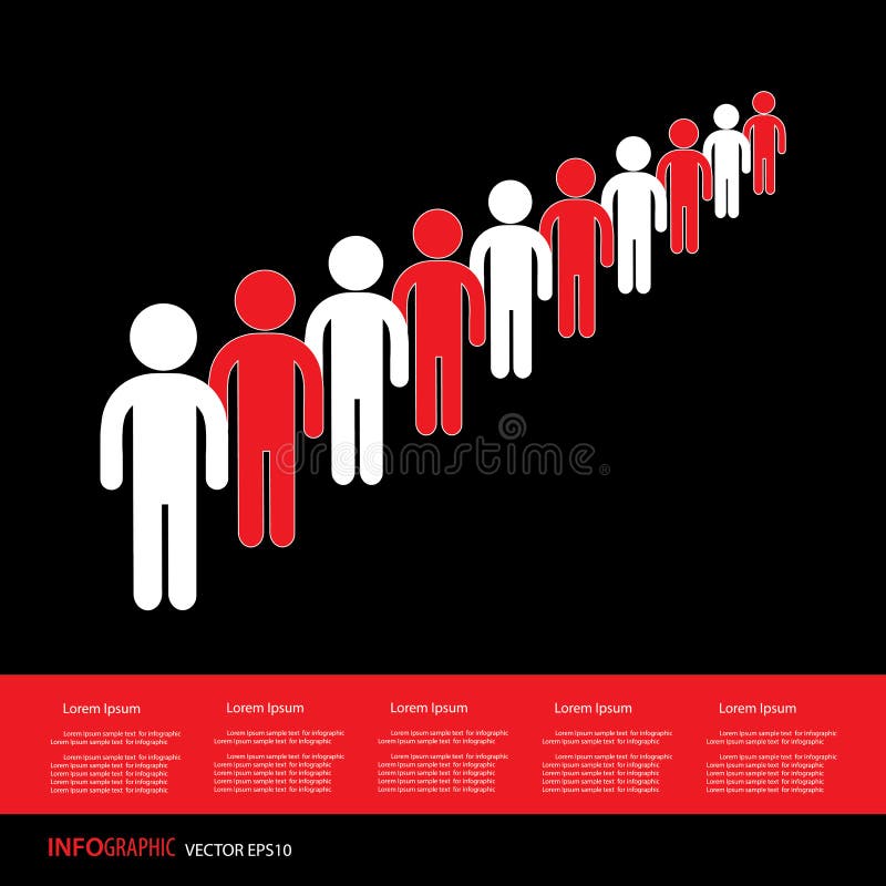 Queue symbol in flat style stock vector. Illustration of icon - 58723338