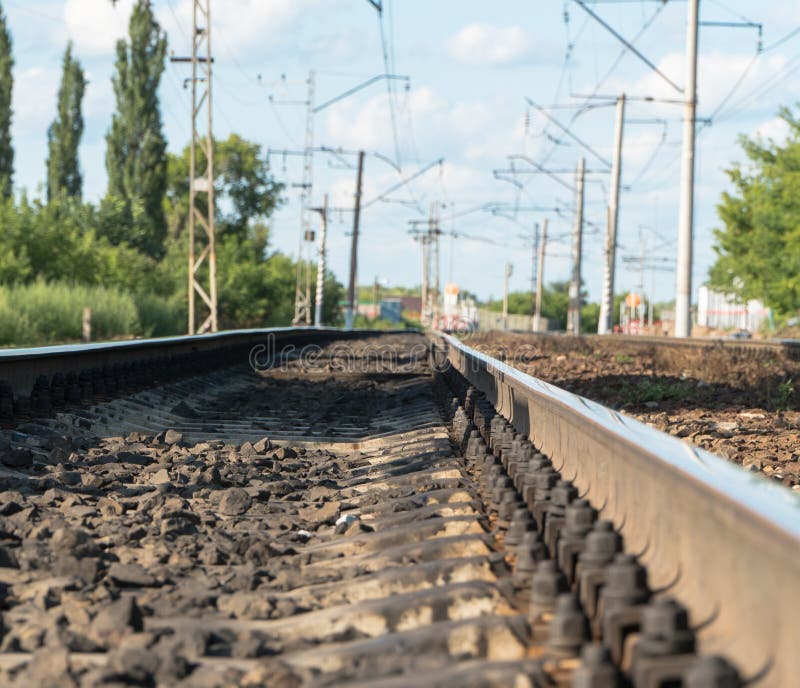 Long railway line stock photo. Image of long, perspective - 157326562