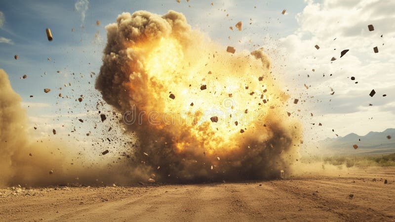 Long-range Artillery Shell Explosion Creates Shockwave and Debris in ...