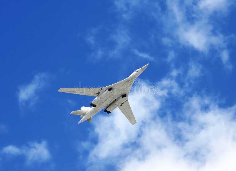 Long-range bomber Tu-160 stock photo. Image of performing - 55148610