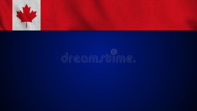 Long Realistic Canada Flag and Blank Dark Blue Background Area Stock ...
