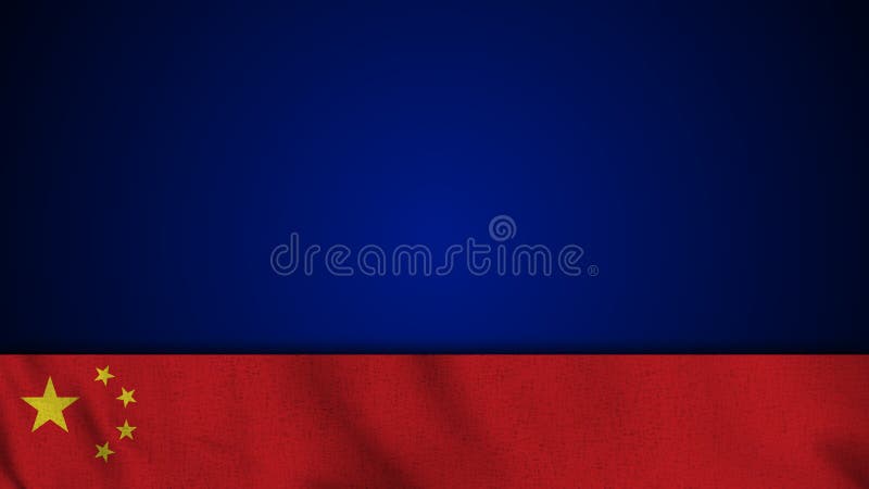Long Realistic China Flag and Blank Area Stock Illustration ...