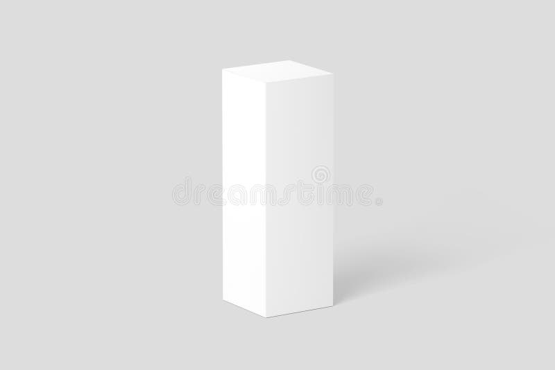 Long Rectangle Box White Blank Mockup Stock Illustration - Illustration ...