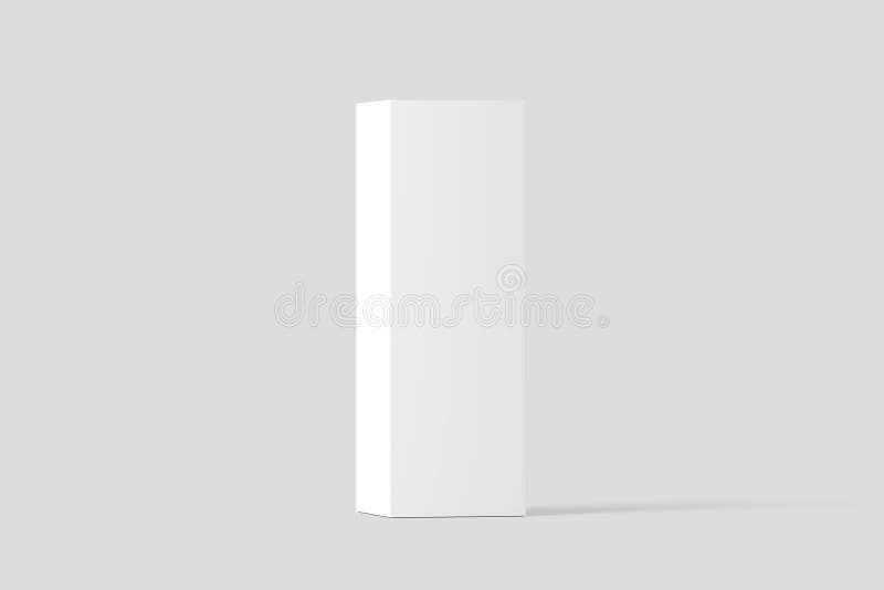 Long Rectangle Box White Blank Mockup Stock Illustration - Illustration ...