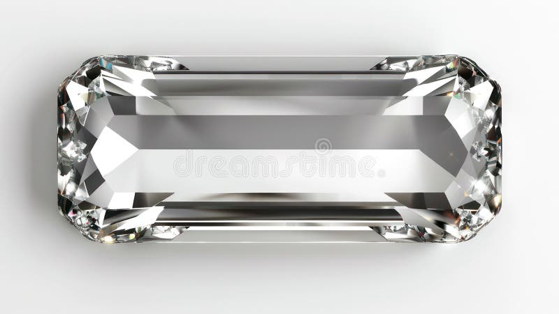 Long Rectangle Diamond Button Isolated on White Created with Generative ...