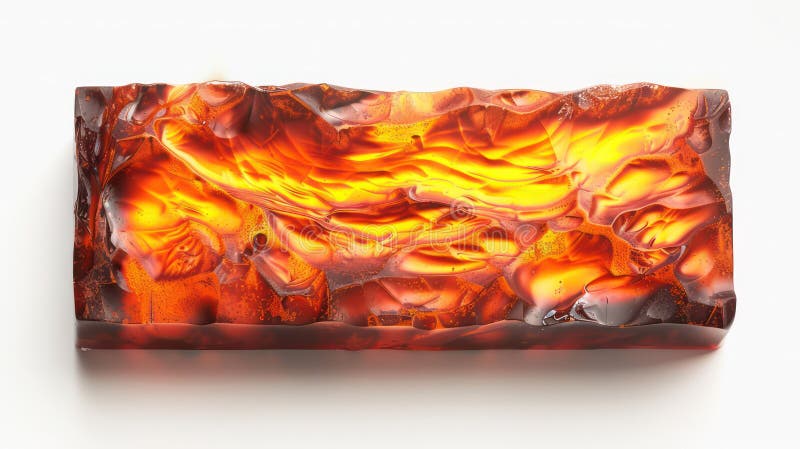 Long Rectangle Molten Lava Button Isolated on White Created with ...