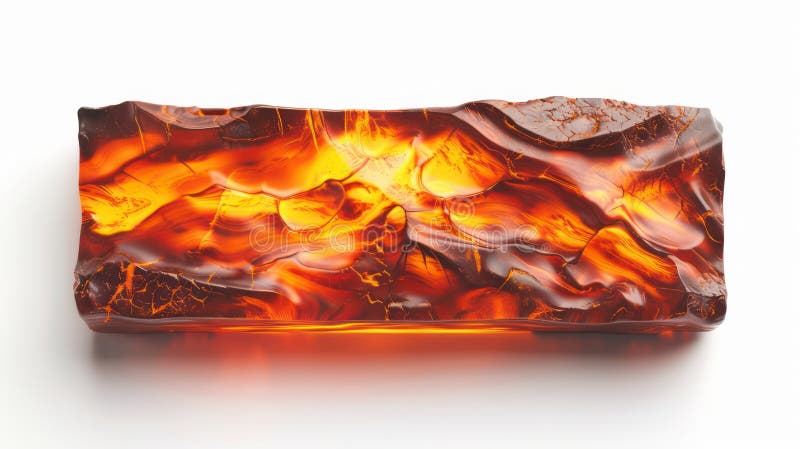 Long Rectangle Molten Lava Button Isolated on White Created with ...