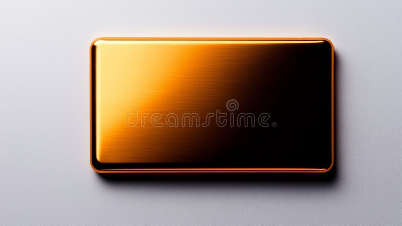 Long Rectangular Brass Plate with Rounded Corners, Featuring Shiny ...