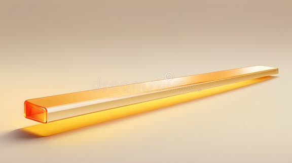 Long Rectangular Element with Warm Tone on Neutral Background Stock ...