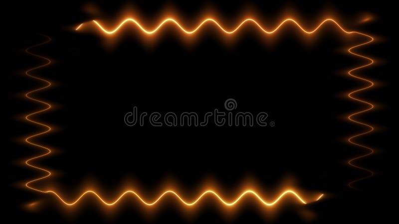 Long Rectangular Horizontal Waving Colorful Orange Neon Flashing Moving ...