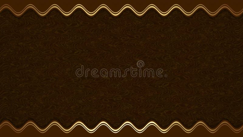 Long, Rectangular, Horizontal Wavy Golden Stripes, Lines on a Brown ...