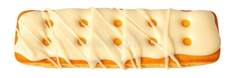 Delicious Pastry Topped with Creamy Frosting Showcased Against a White ...