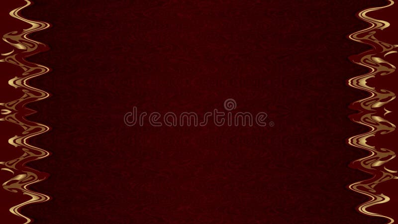 Long, Rectangular, Vertical Wavy Decorated Gold Stripes, Lines on a Red ...