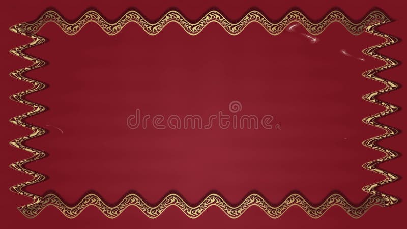 Long Rectangular Wavy Horizontal Decorated Thick Golden Motionless Long ...