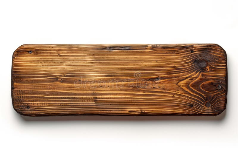 A Long Rectangular Wooden Sign with Rounded Corners. Stock Illustration ...