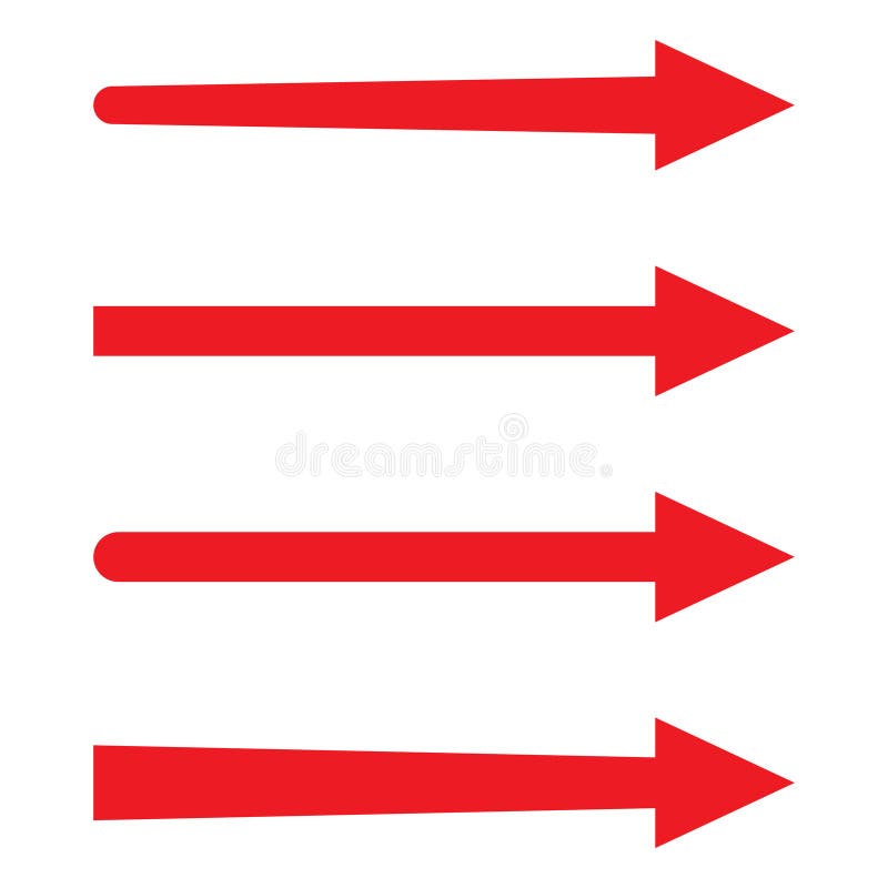 Long red arrow icons stock vector. Illustration of white - 347844135
