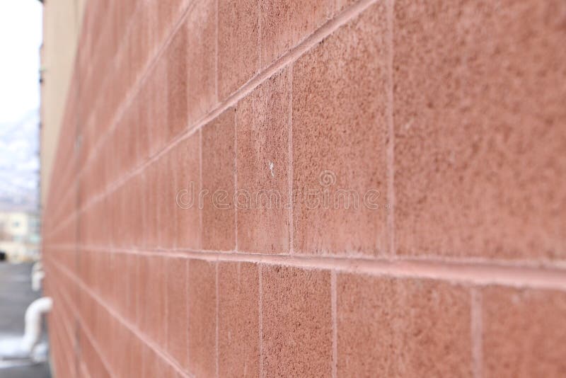 Long Red Brick Wall Construction Stock Photo - Image of construction ...