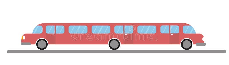 Long Red Car Funny Style Vector Illustration Stock Vector ...