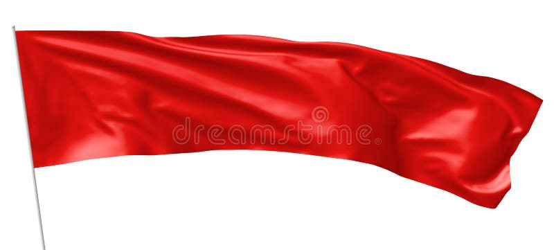 Long Red Flag on Flagpole Flying in Wind Stock Illustration ...