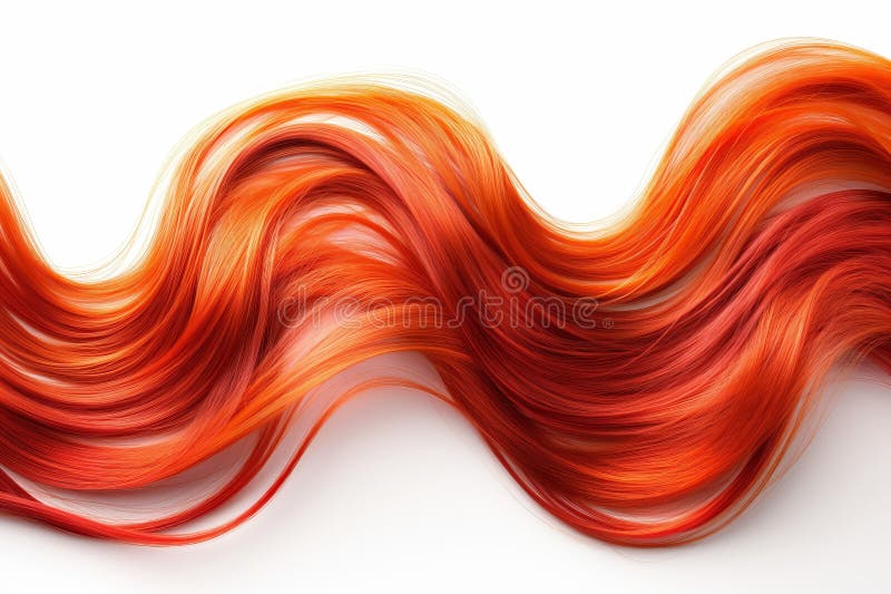 A Long Red Hair with a Wave Pattern, Perfect for Hair Salon, Hair ...