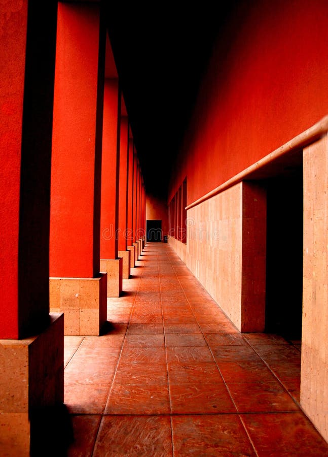 A long red hallway stock image. Image of extends, horizon - 51723615