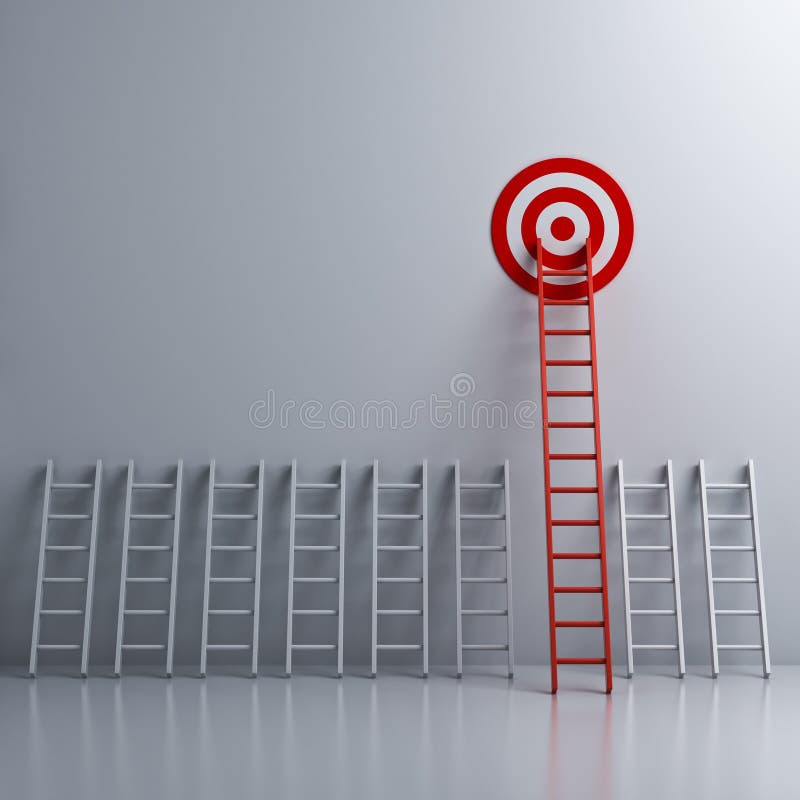 Ladder and Goal Target the Business Idea Concept on Light Green Pastel ... Ladder and Goal Target the Business Idea Concept on Light Green Pastel ...