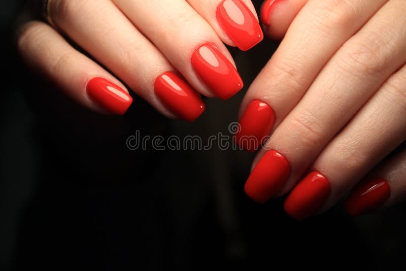 Long red nails stock photo. Image of varnish, beautiful - 132376476