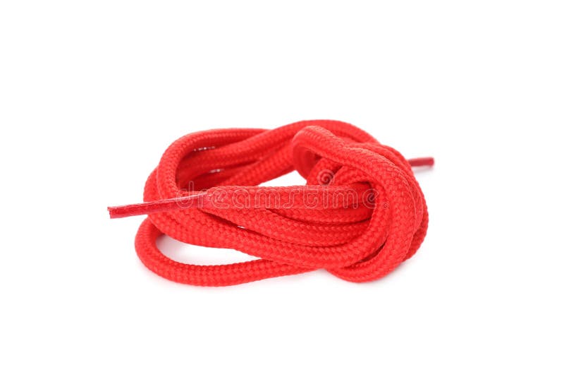 Long Red Shoe Lace Isolated on White Stock Photo - Image of studio ...