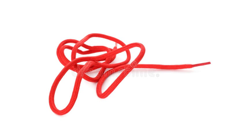 Long Red Shoe Lace Isolated on White Stock Image - Image of fashion ...