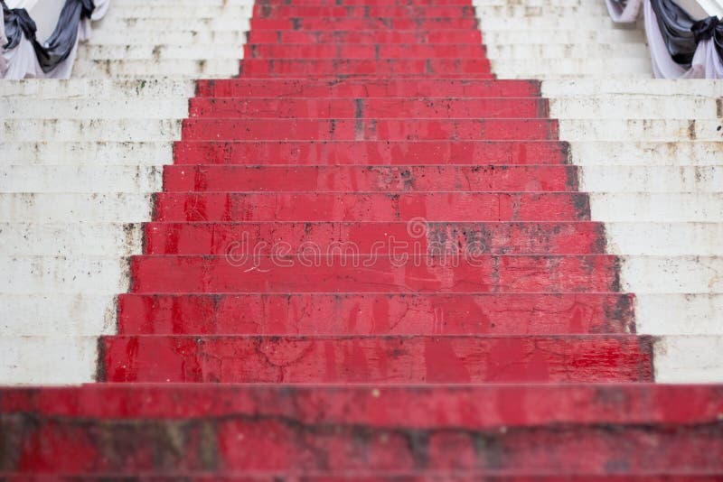 Long red stairs stock image. Image of staies, brick, walk - 92031443