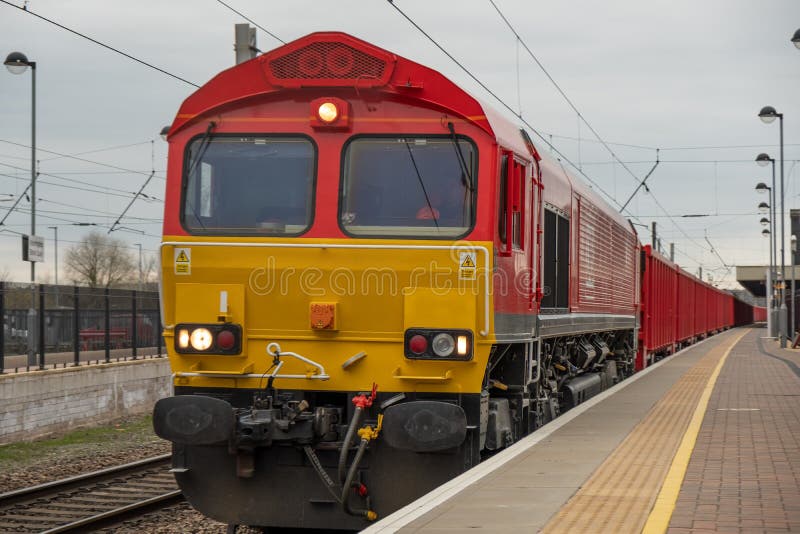 A long red freight train stock photo. Image of transportation - 106648174